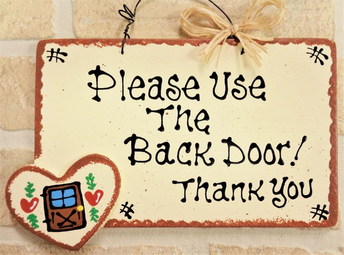 Please Use the BACK DOOR SIGN Country Wood Crafts Porch Hanger | Etsy