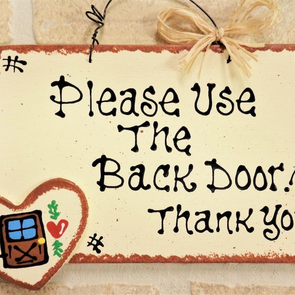 Back Door Sign - Etsy