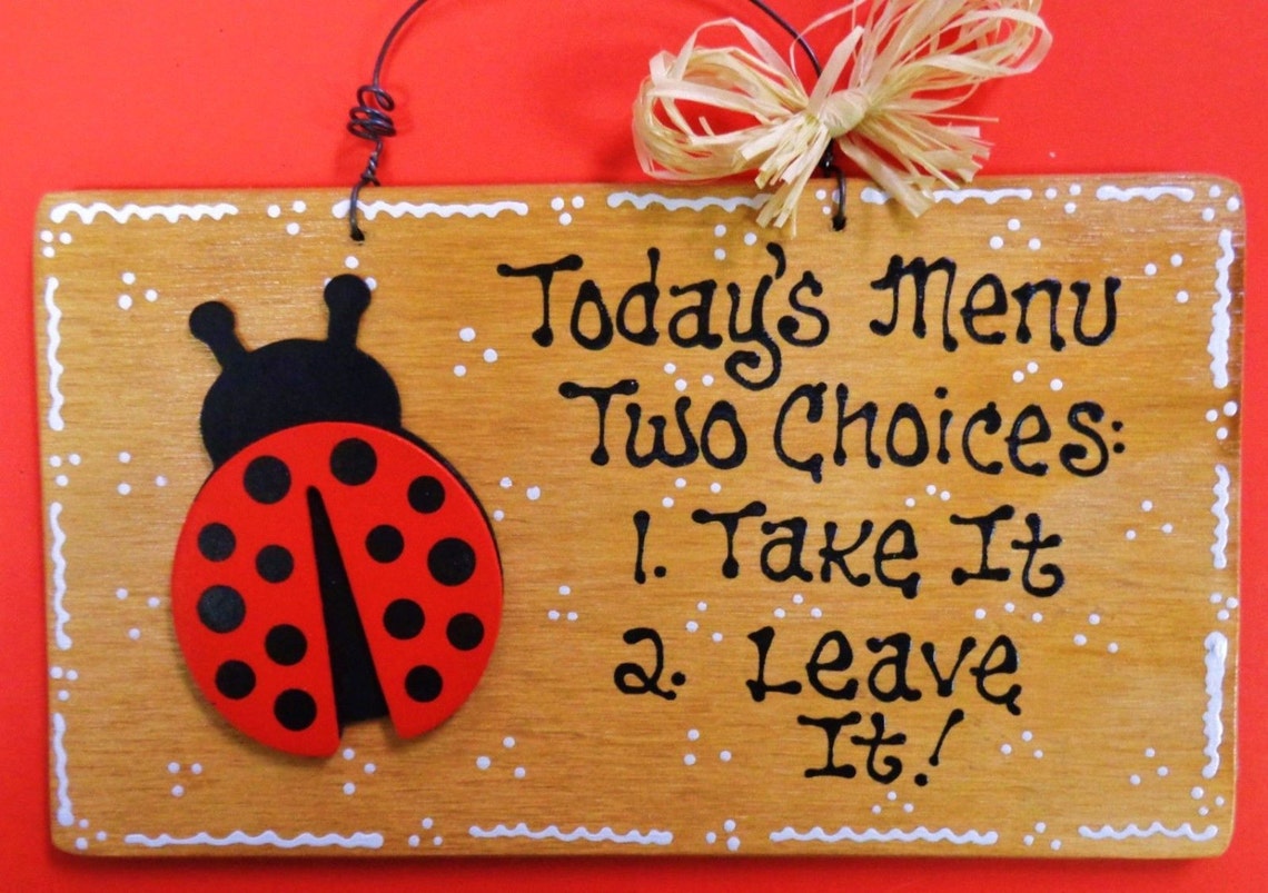 Stained Sign LADYBUG TODAY'S MENU Kitchen Decor Wall | Etsy