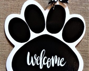 Paw Print Door Hanger - Etsy