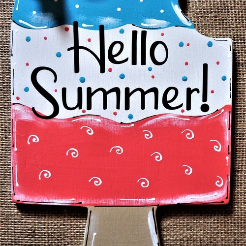 HAPPY SUMMER Ice Cream Cone SIGN Wall Art Door Hanger Plaque - Etsy