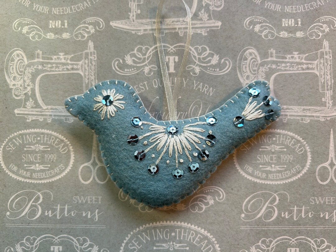 A Handmade Blue Felt Hanging Bird - Etsy