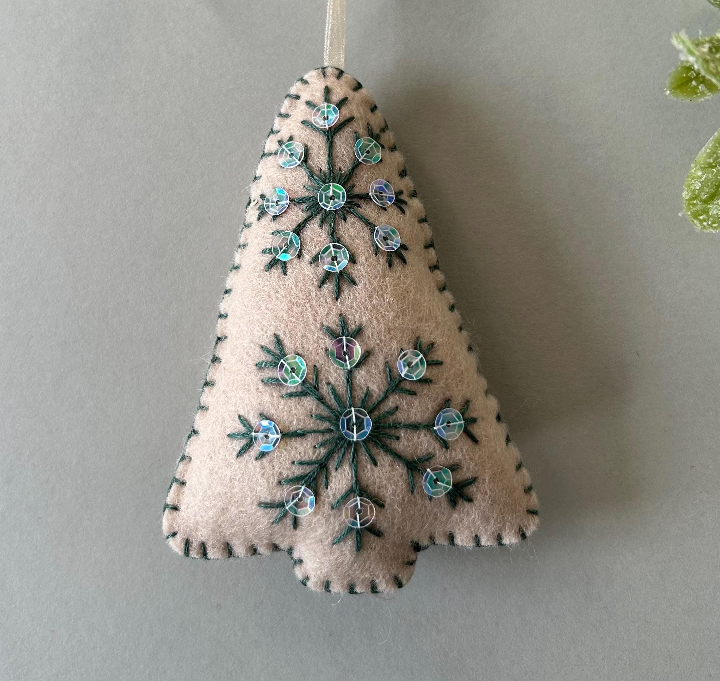 A Handmade Cream Felt Tree Ornament - Etsy