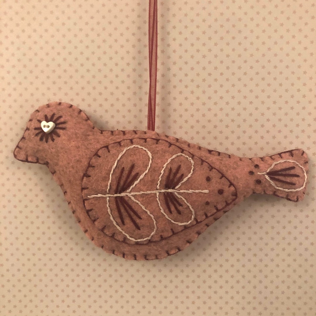 A Handmade Felt Bird With Embroidery - Etsy