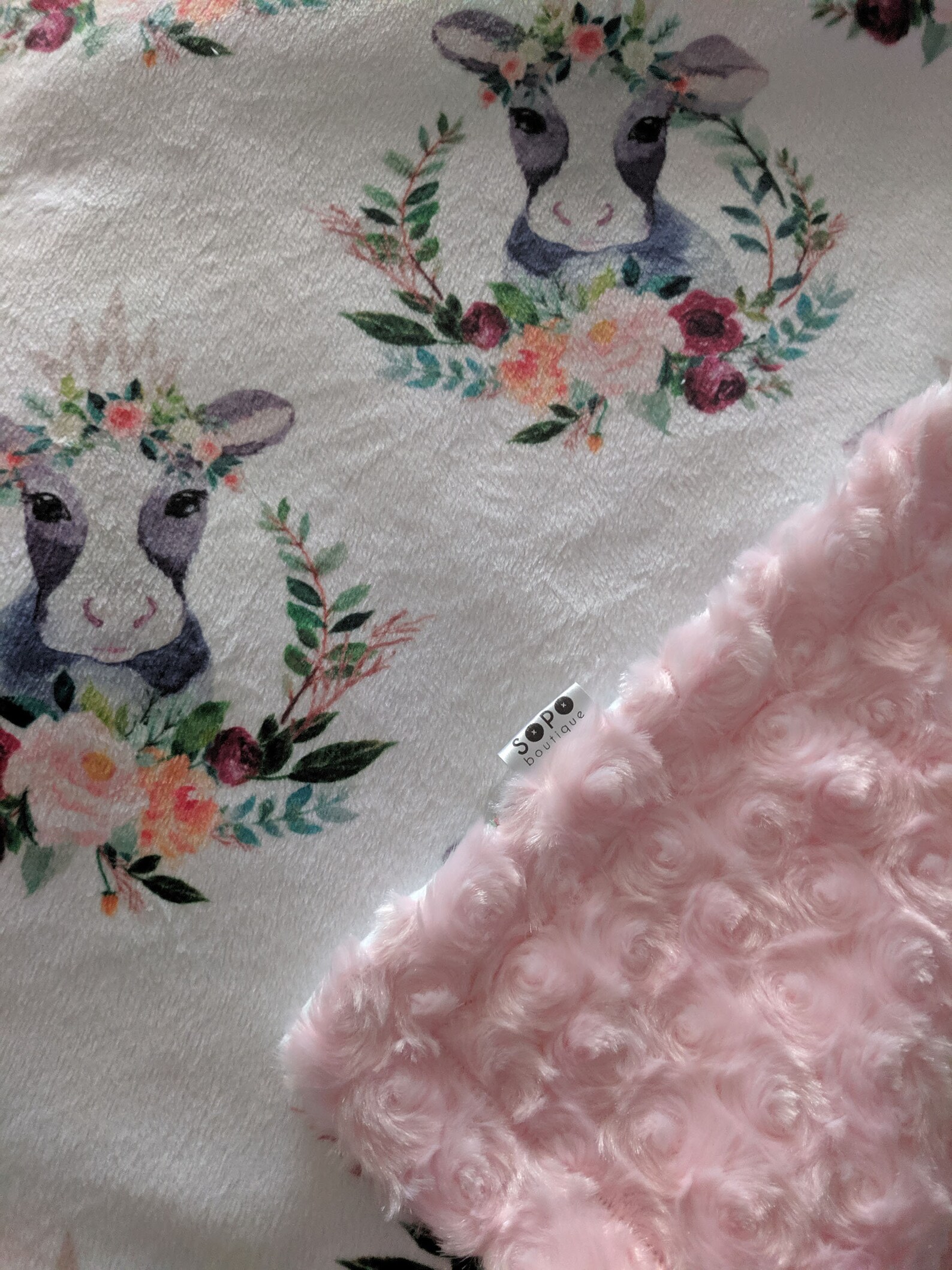 Floral Crowned Rosie Cow Baby Blanket - Etsy