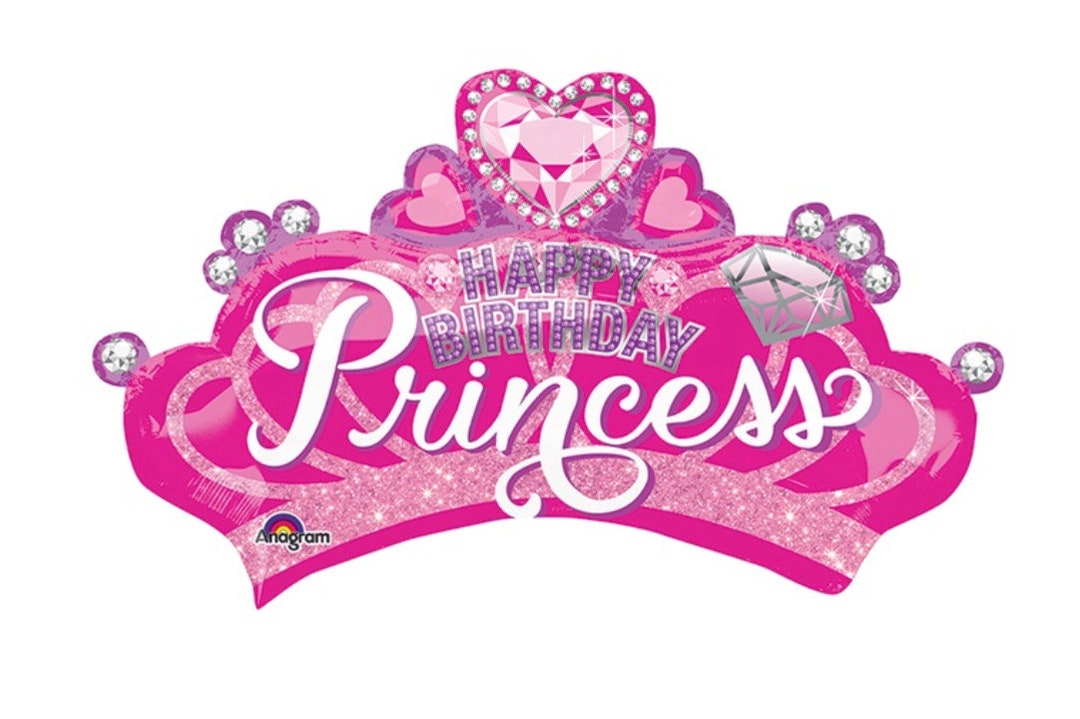 Jumbo 32" Princess Tiara Mylar Balloon, Jumbo Foil Princess Balloon ...
