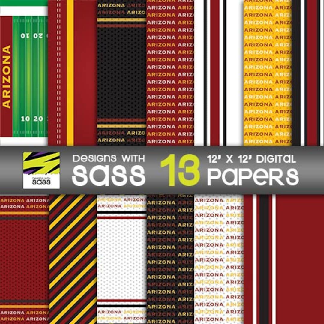 Digital Paper, Arizona Football Paper, Arizona Football Pattern ...