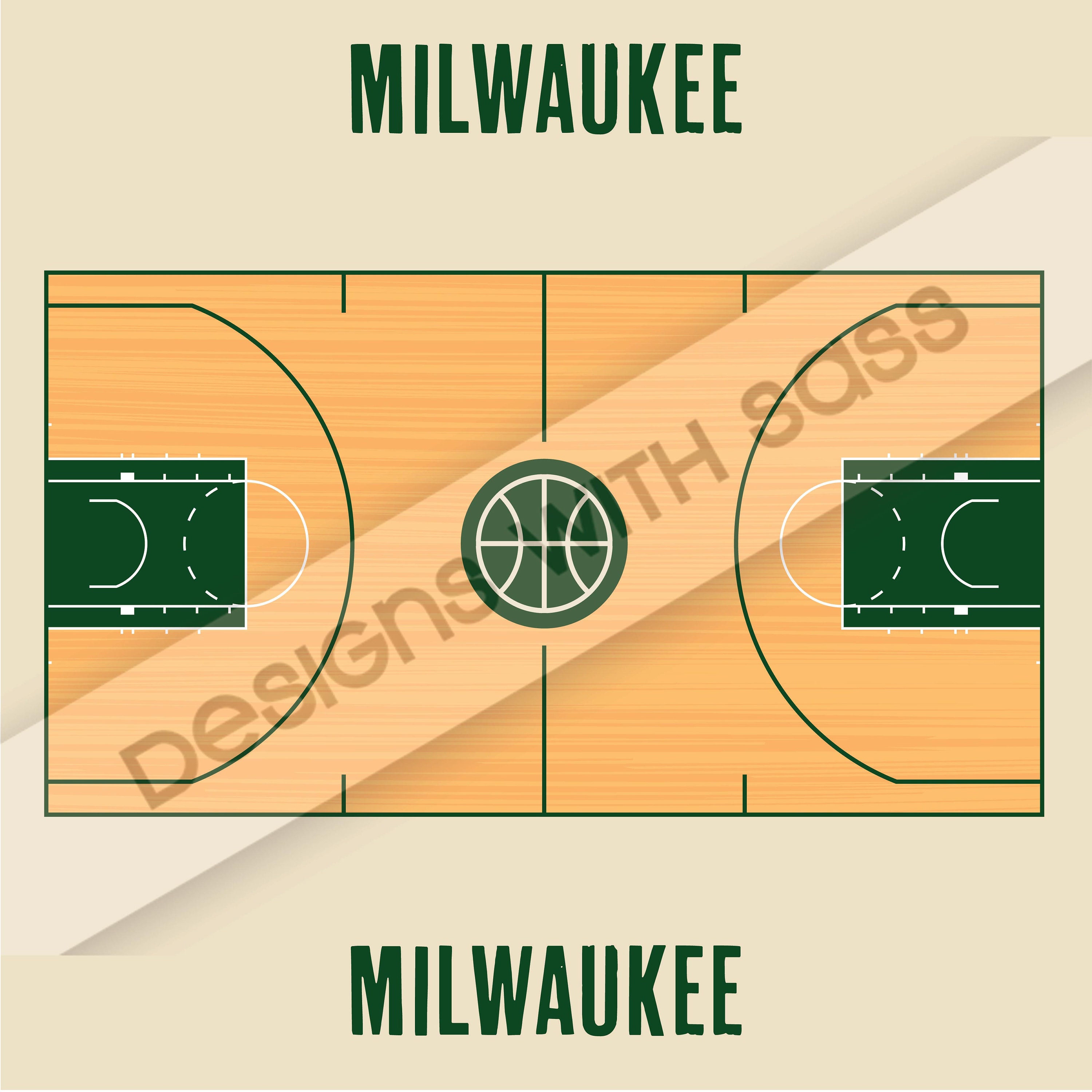 Digital Paper, Milwaukee Basketball Pattern, Milwaukee Basketball Paper ...