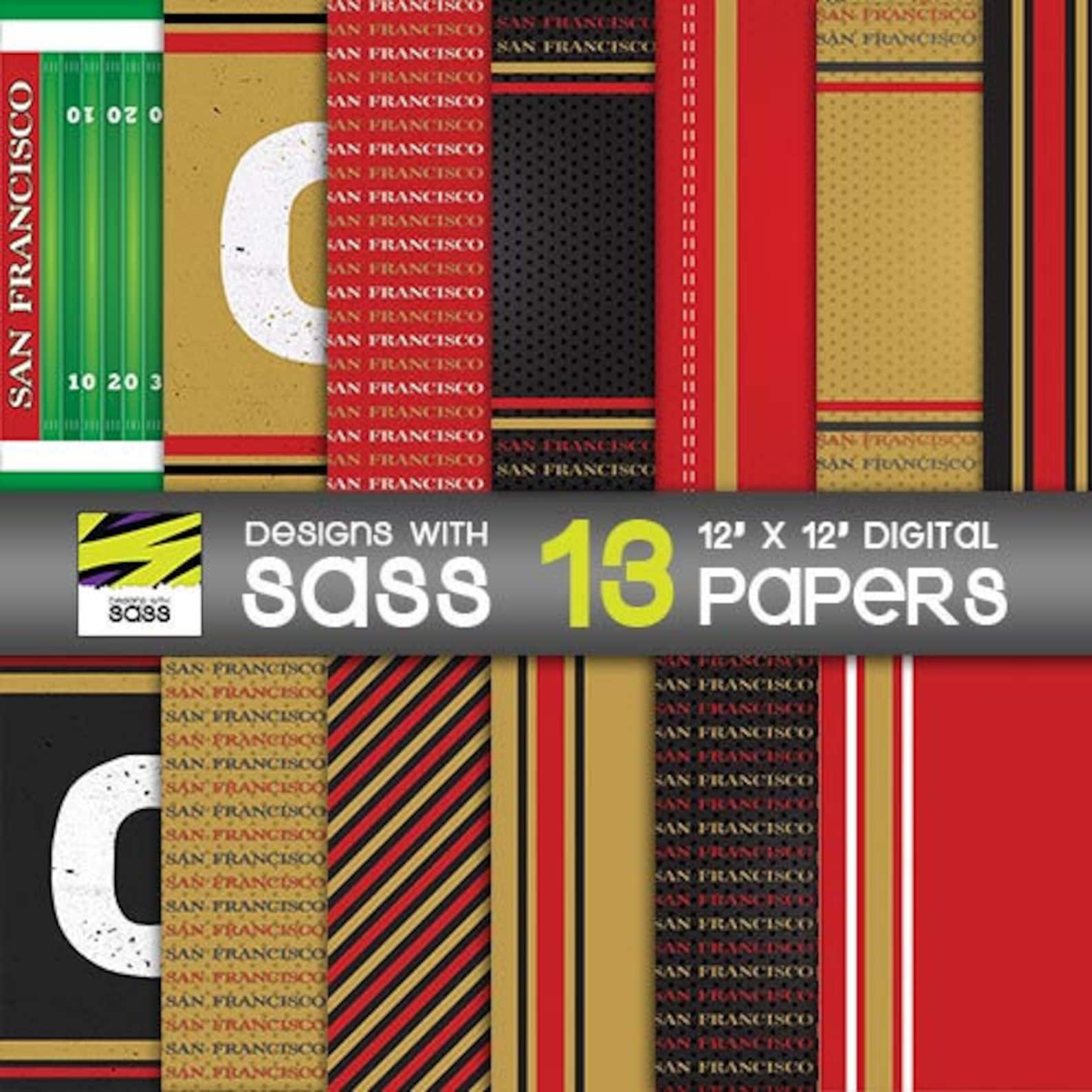 Digital Paper, San Francisco, Football, Sports, Red and Gold, Football ...