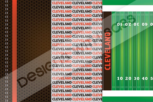 Digital Paper, Cleveland Football Pattern, Cleveland Football Paper ...