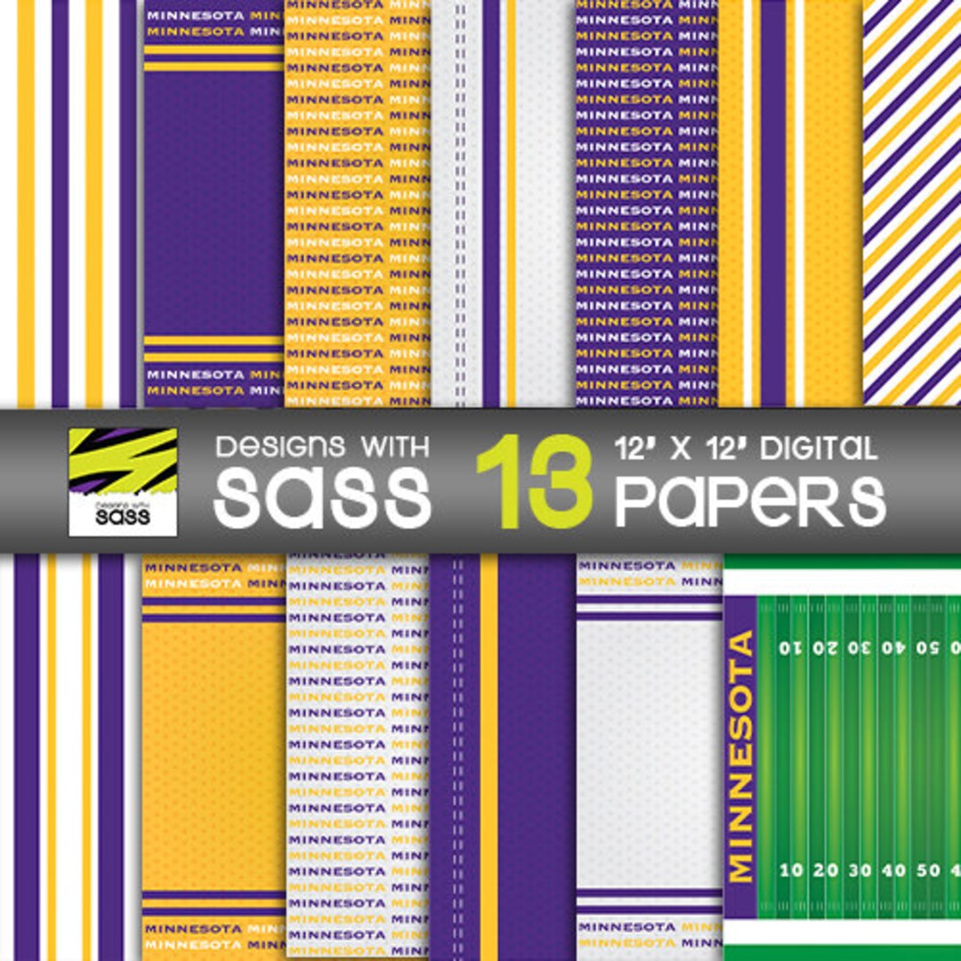 Digital Paper, Minnesota Football, Football Scrapbook Paper, Minnesota ...