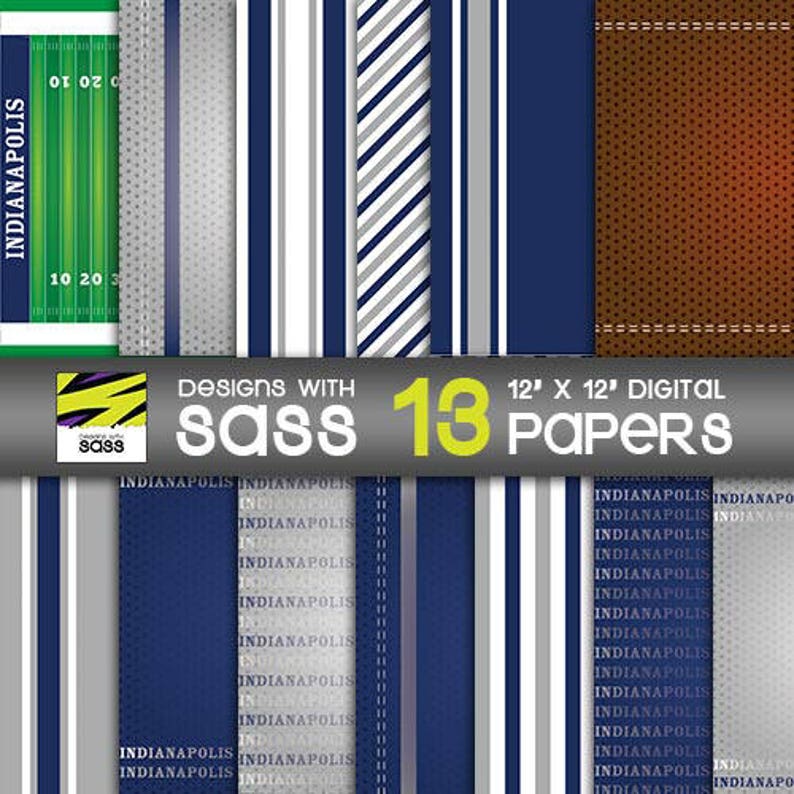 Digital Paper Indianapolis Football Paper Indianapolis - Etsy