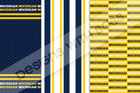 Digital Paper, Michigan College Football Pattern, Michigan College ...