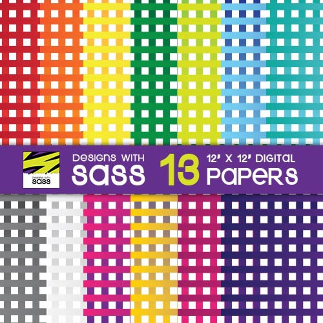 Digital Paper, Patchwork, Checker, Checkered, Ombre, Plaid, Scrapbook ...