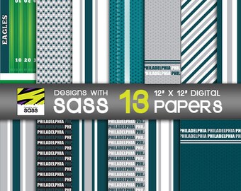 Philadelphia Eagles Digital Paper - Etsy
