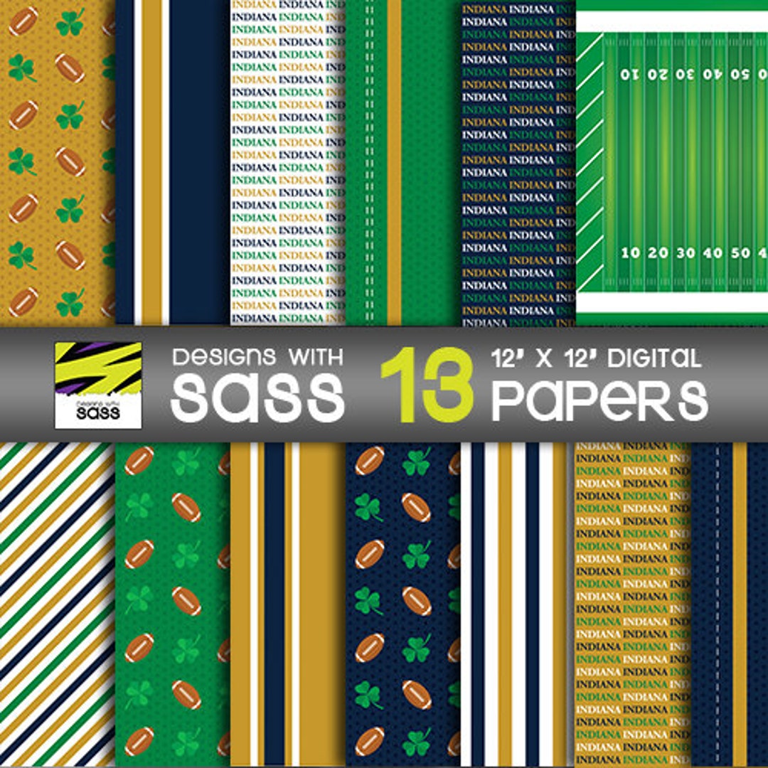 Digital Paper, Indiana College Football Paper, Irish Football, Indiana ...