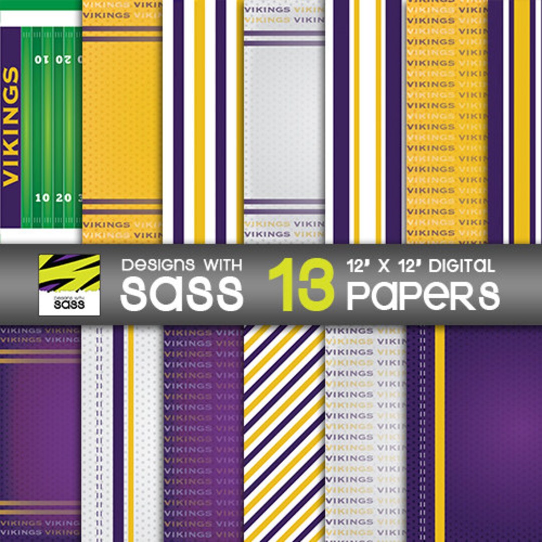 Digital Paper, Minnesota Football, Football Scrapbook Paper, Minnesota ...