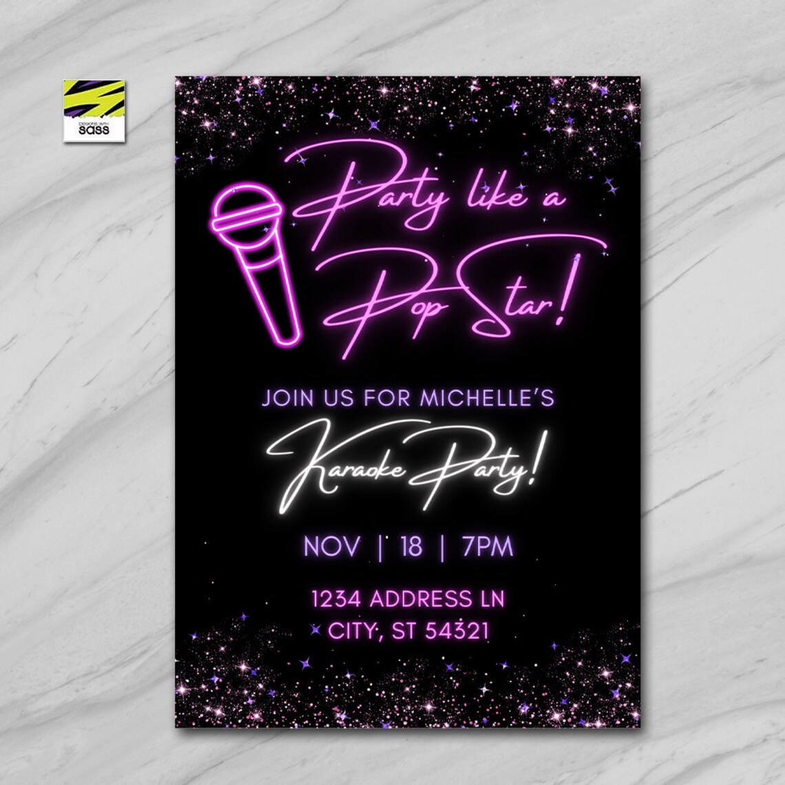 Printable Party Like a Pop Star Karaoke Birthday Party - Etsy