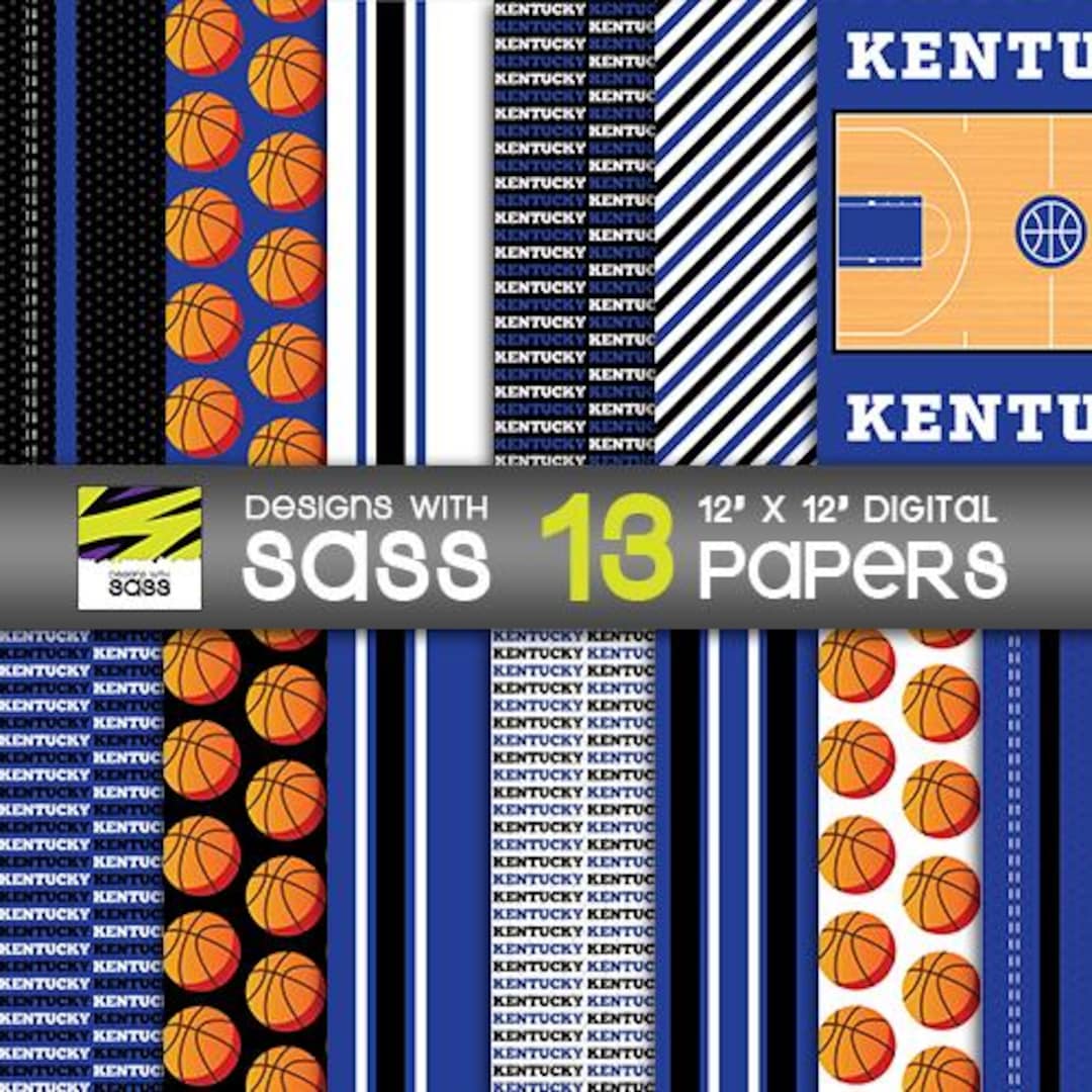 Digital Paper, Kentucky College Basketball Paper, Kentucky College ...