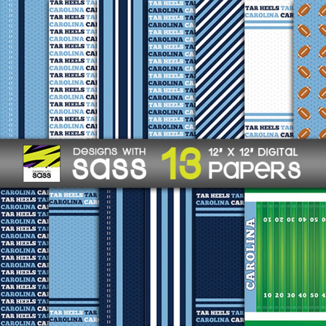 Digital Paper, North Carolina College Football Pattern, North Carolina ...