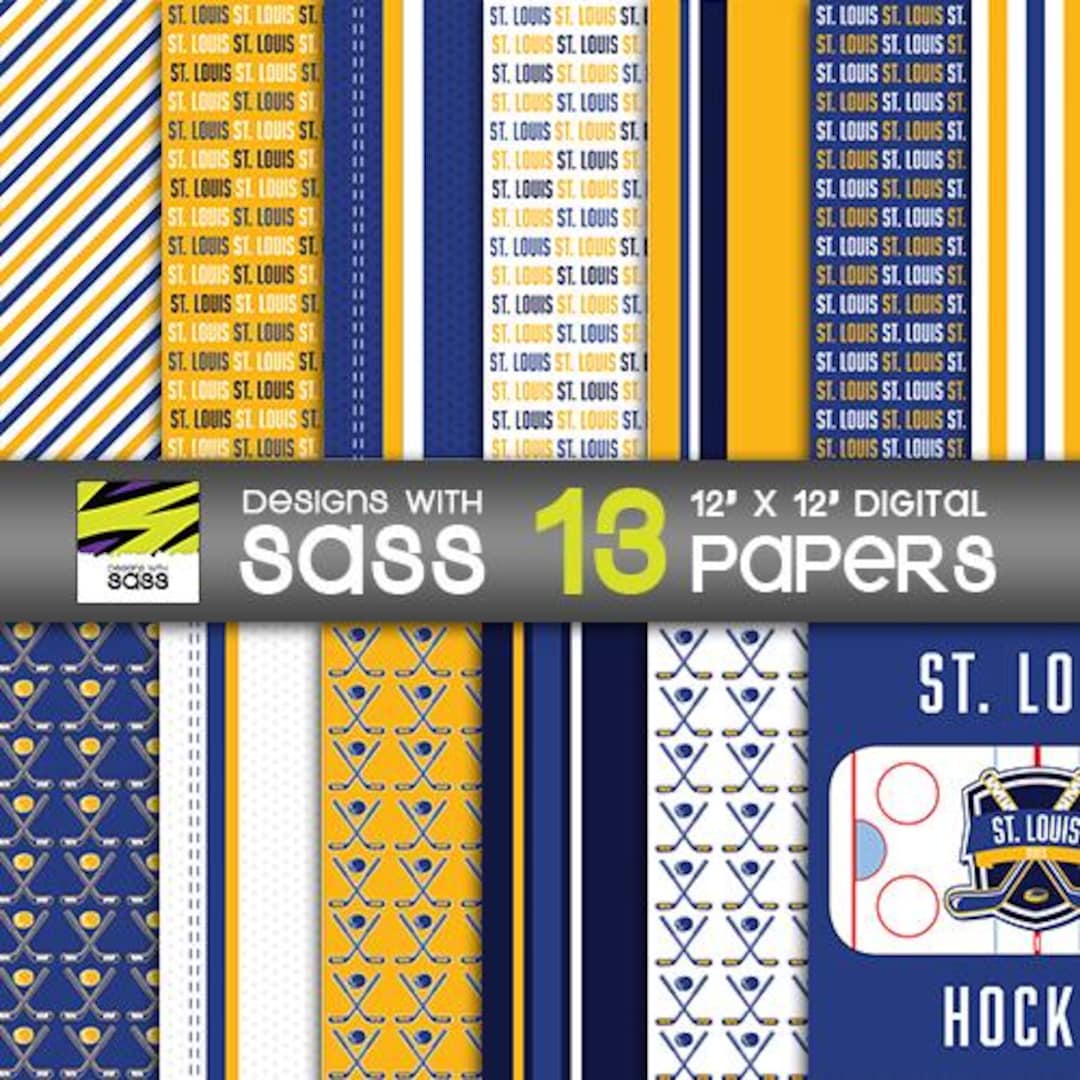 Digital Paper, St Louis Hockey, Hockey Pattern, Hockey Paper, Hockey ...