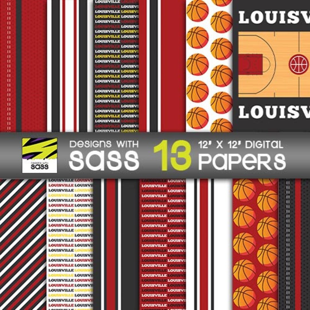 Digital Paper, Louisville College Basketball Paper, Louisville College ...