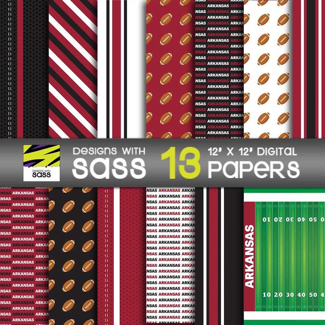 Seamless Arkansas College Football Pattern, Fayetteville Football ...