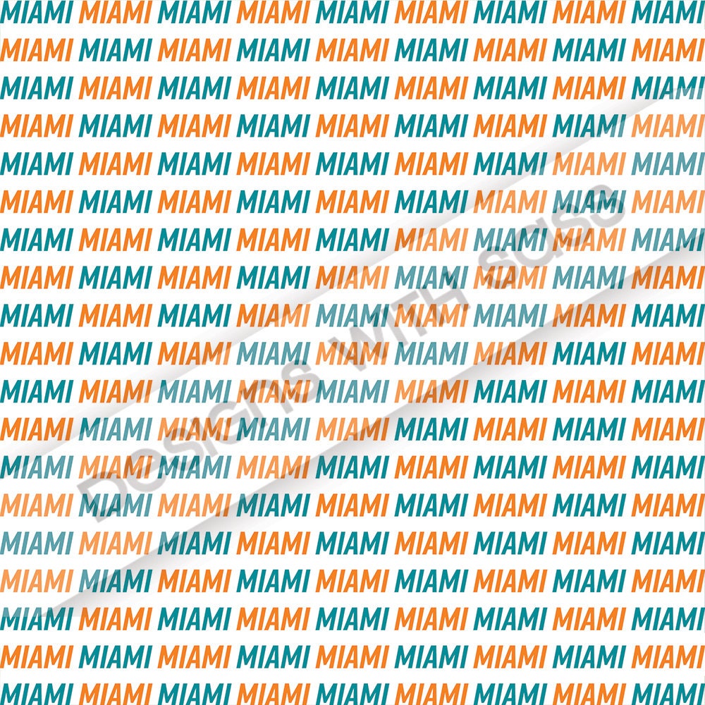 Digital Paper, Miami Football Paper, Miami Football Pattern, Miami ...