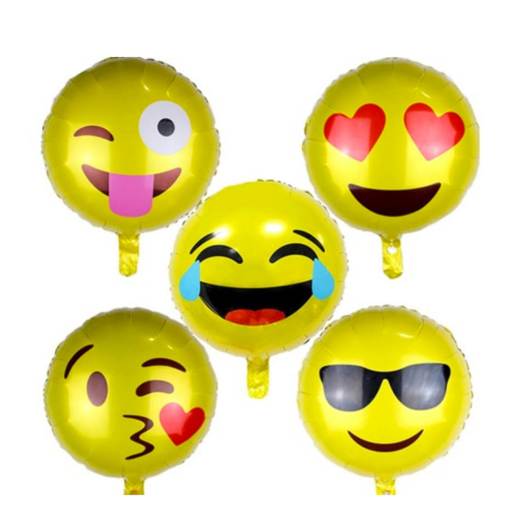 Emoji Party Balloons, 18", Heart Eyes Emoji, Laugh Cry Emoji ...