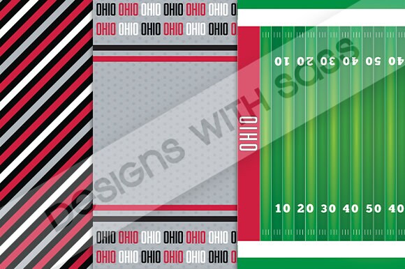 Digital Paper, Ohio College Football Pattern, Ohio College Football ...