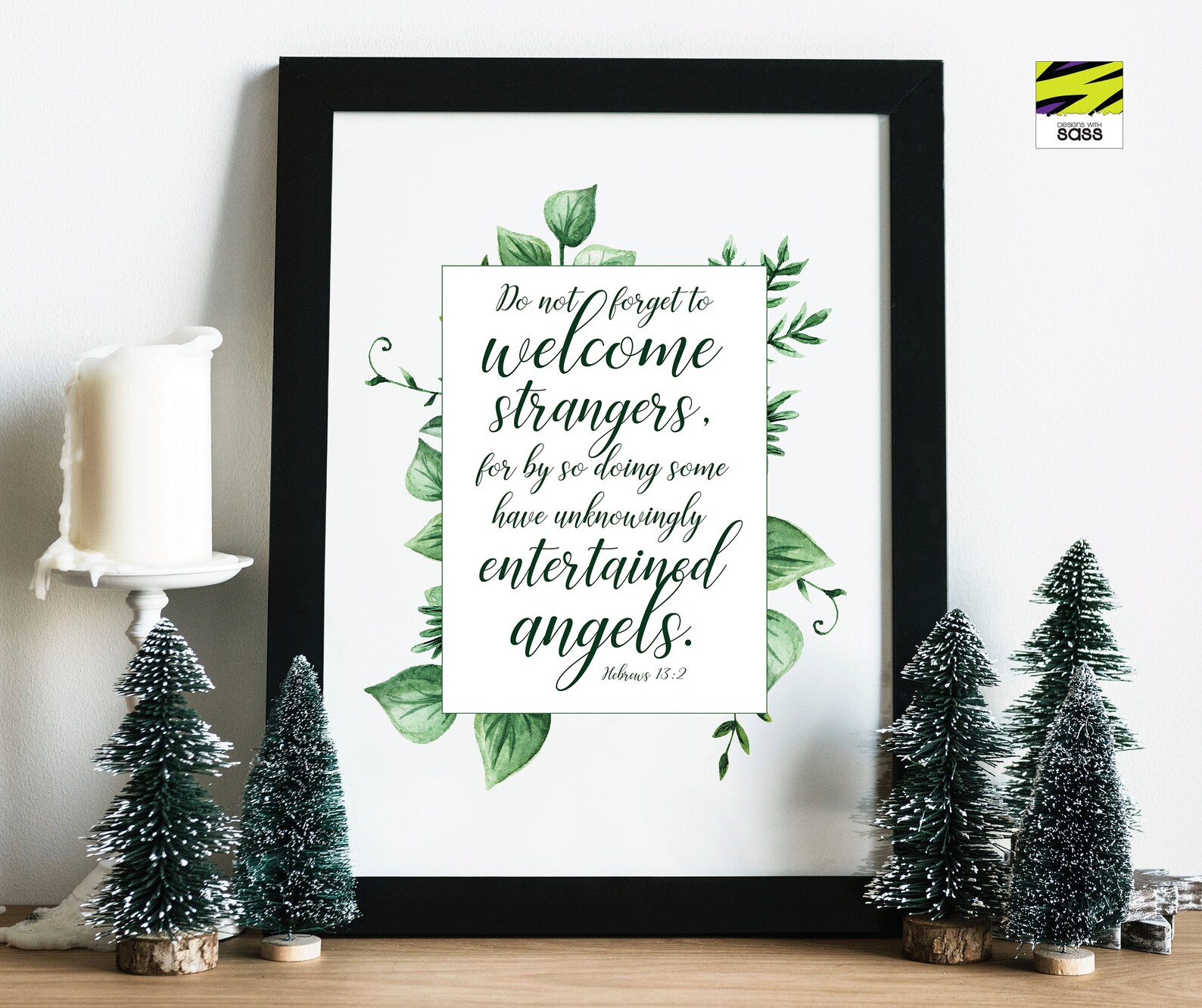 Digital, Welcome Strangers, Entertain Angels, 8 X 10 Sign, Hebrews 13:2 ...
