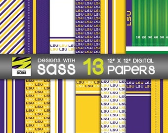 Lsu Digital Paper - Etsy