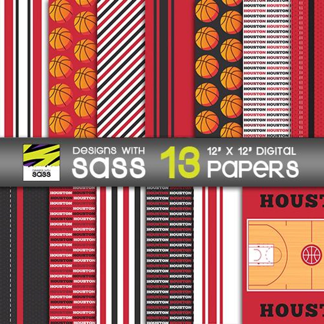 Digital Paper, Houston College Basketball Paper, Houston College ...