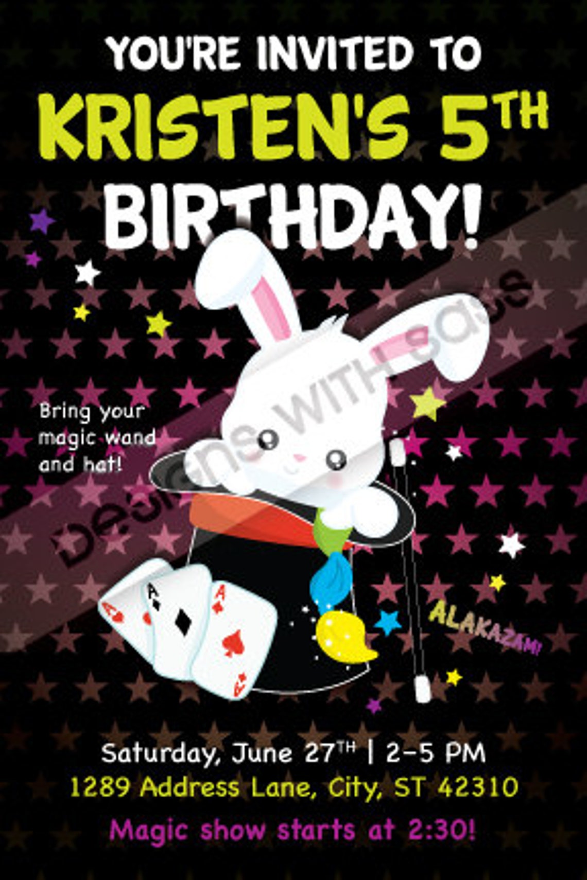 Printable, Magic Show, Kids Birthday Party, Invitation, Boy, Girl ...