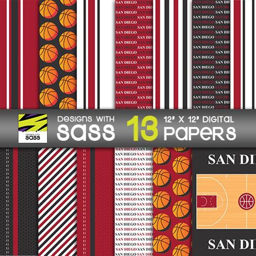 Digital Paper, San Diego College Basketball Paper, California ...