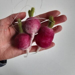 Radish Ornament - Felt Vegetables - Food Ornaments - Felt Food - Felt ...