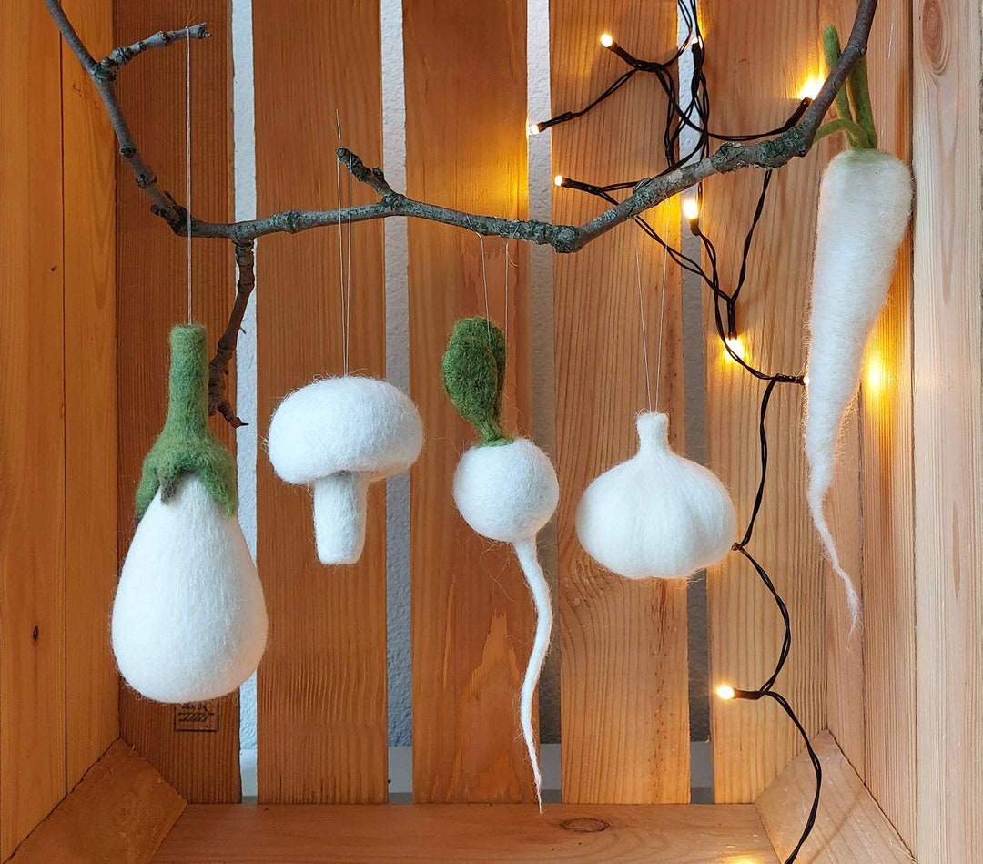 Felt Food Felt Vegetables Food Ornaments Garlic Ornament - Etsy