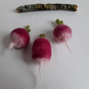 Radish Ornament - Felt Vegetables - Food Ornaments - Felt Food - Felt ...
