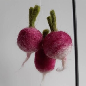 Radish Ornament - Felt Vegetables - Food Ornaments - Felt Food - Felt ...