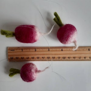 Radish Ornament - Felt Vegetables - Food Ornaments - Felt Food - Felt ...