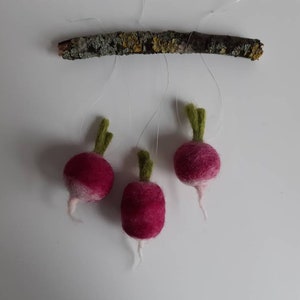 Radish Ornament - Felt Vegetables - Food Ornaments - Felt Food - Felt ...