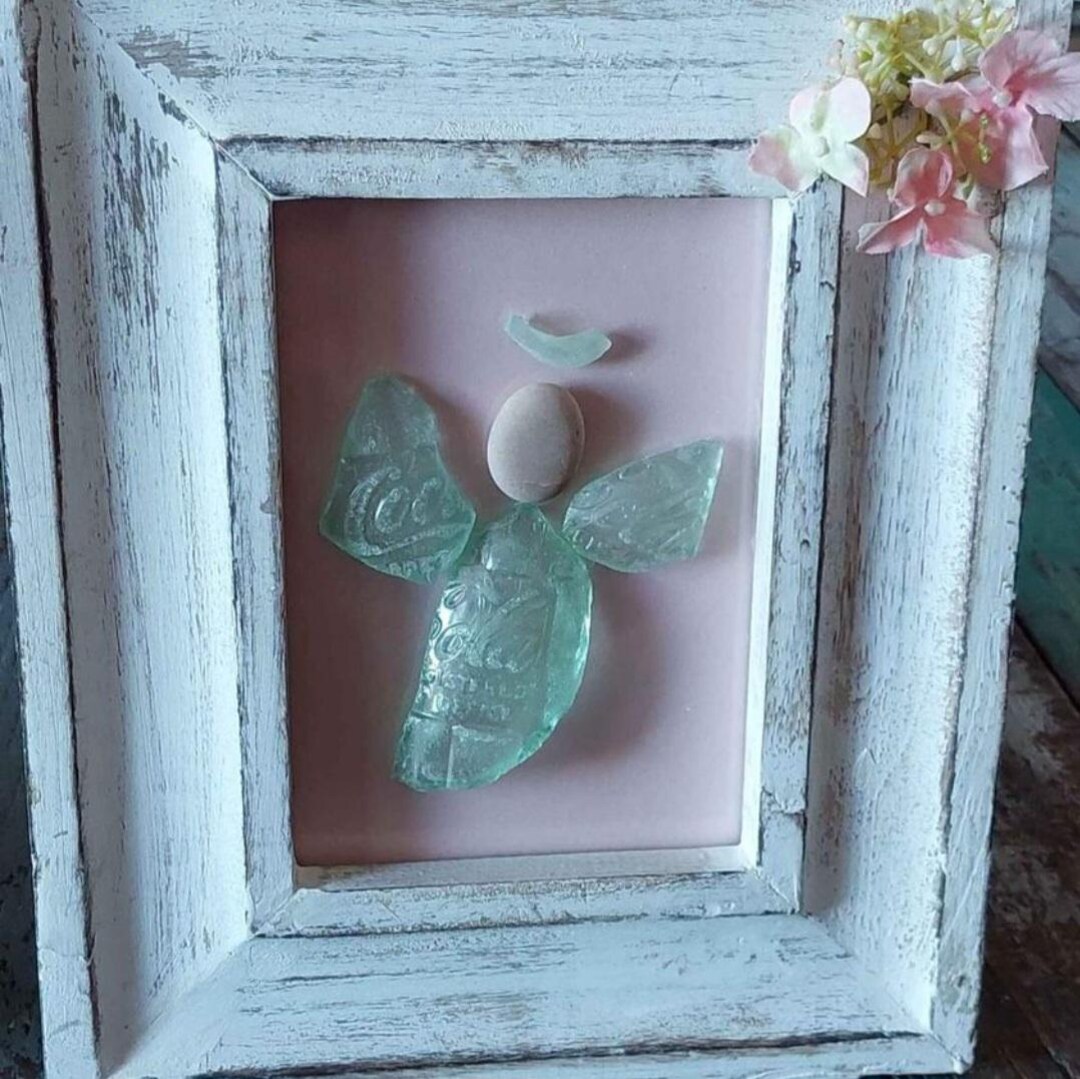 Sea Glass Angel Art Coca Cola Sea Glass Angel Sea Glass Coke Bottle ...