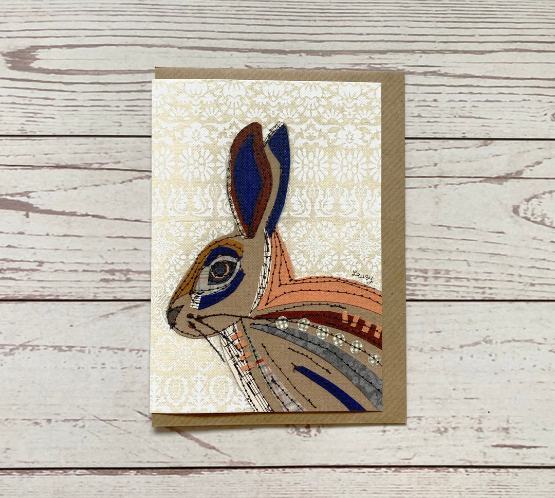 Hare 2 Greeting Card, Printed Image of the Original, Illustrated Hare ...