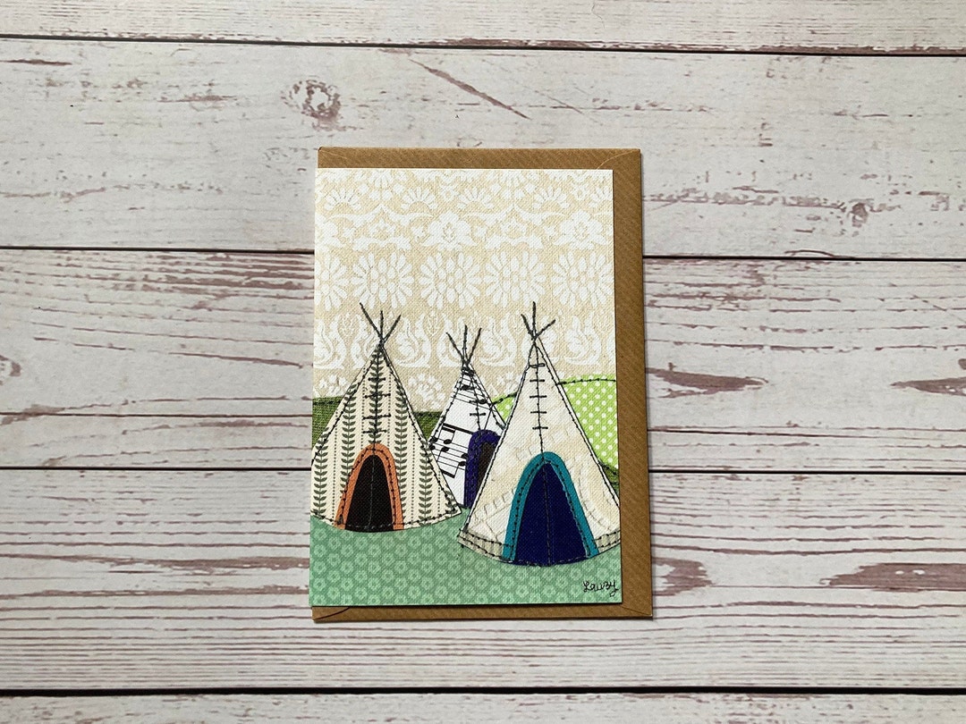 Teepee Greeting Card, Printed Version of Original, Illustrated Teepee ...