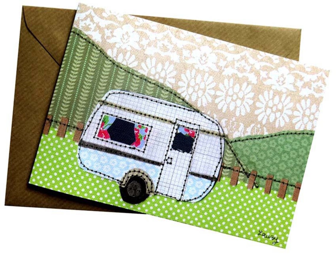 Vintage Caravan Greeting Card, Print of Original, Illustrated Caravan ...
