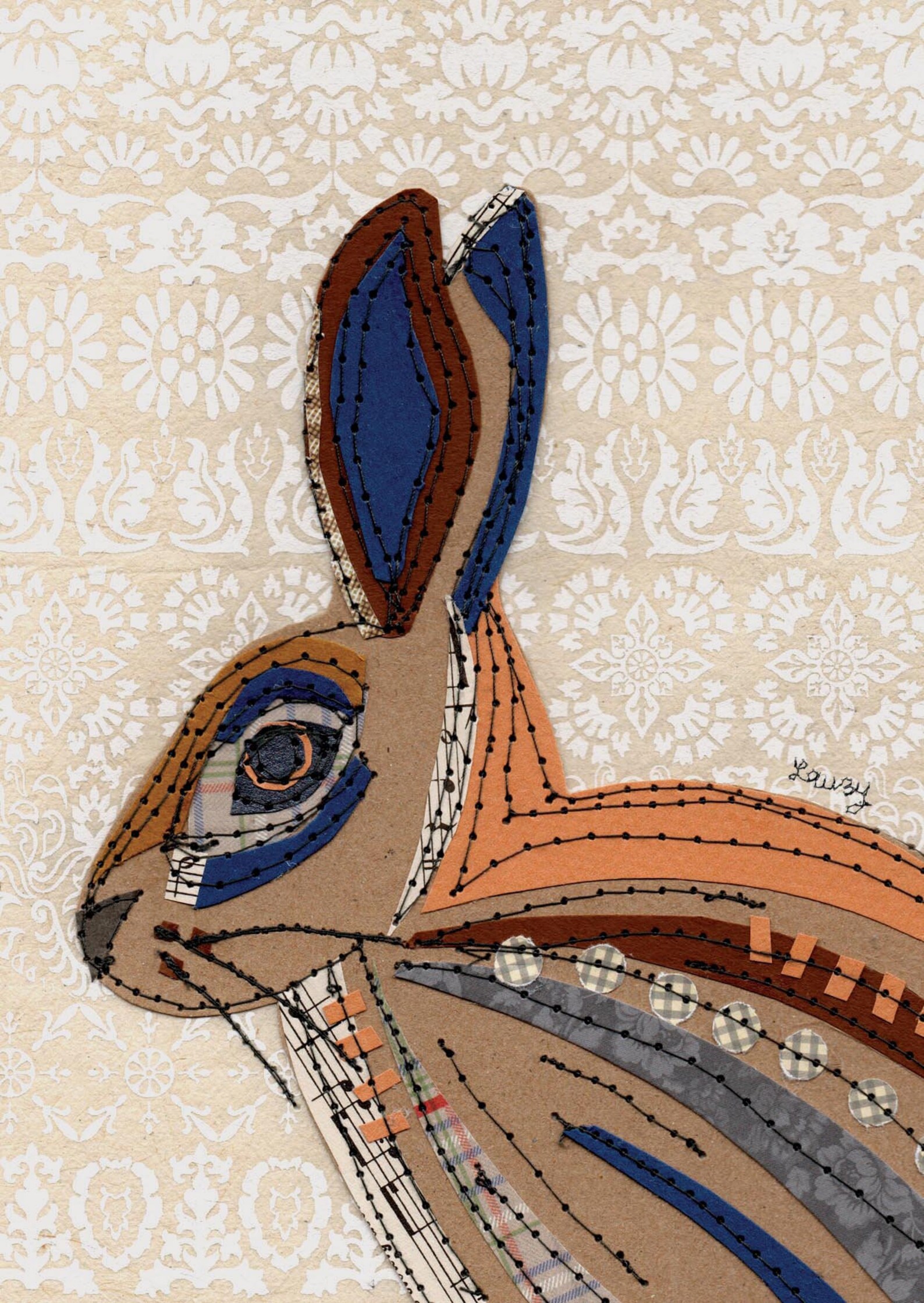 Hare 2 Greeting Card, Printed Image of the Original, Illustrated Hare ...