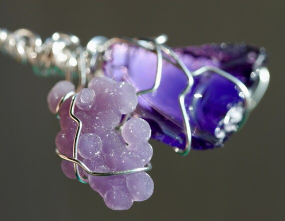 Super Rare Deep Purple Andara and Grape Agate Cluster Large | Etsy