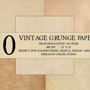 10 Vintage Grunge Papers Textures Digital Scrapbooking Printable - Etsy