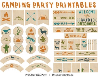 Great Outdoors Camping Alphabet Banner Printable - Nature, Forest ...