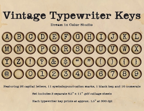 Typewriter Keys Numbers